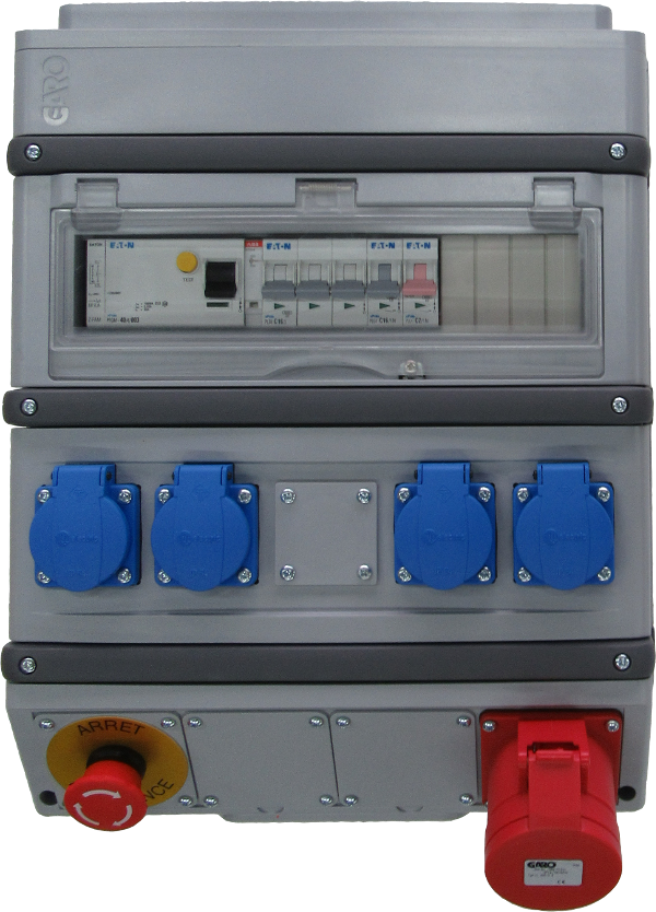 Coffret 4 PC MONO 10/16A + 1 PC TRI 32A + AU + voyant - CENCO