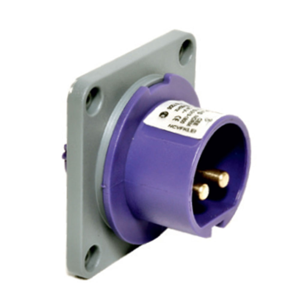 Socle connecteur à encastrer droit 32A 2P 24V - IP44 - bornes à vis - CENCO