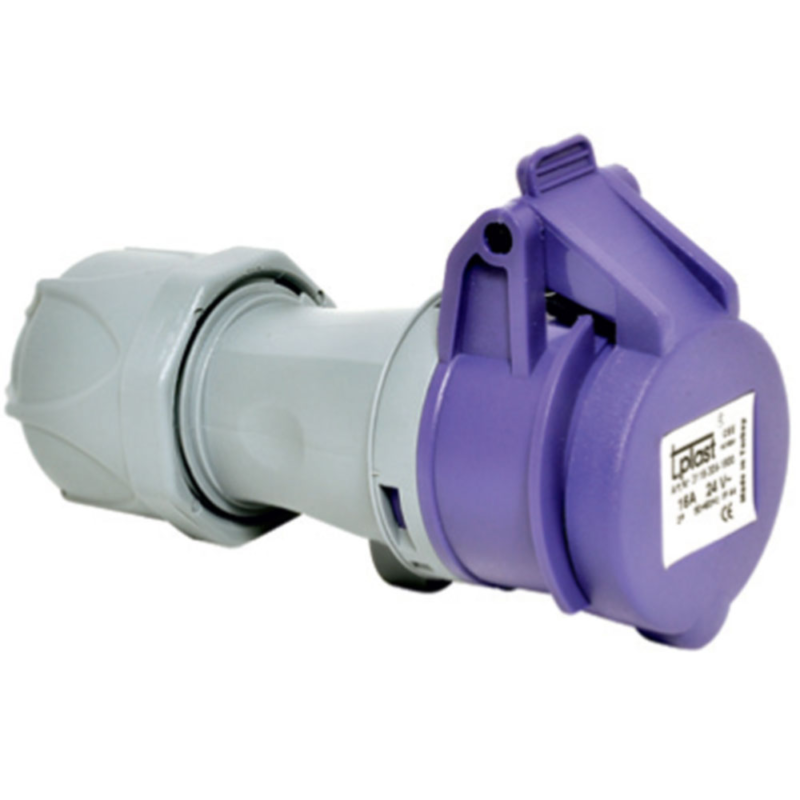 Prise mobile 16A 2P 24V - IP44 - bornes rapides - CENCO